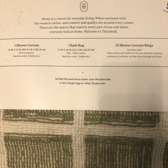 Threshold | Bath | Nwt Threshold 4 Piece Shower Curtain Set With Rug ...